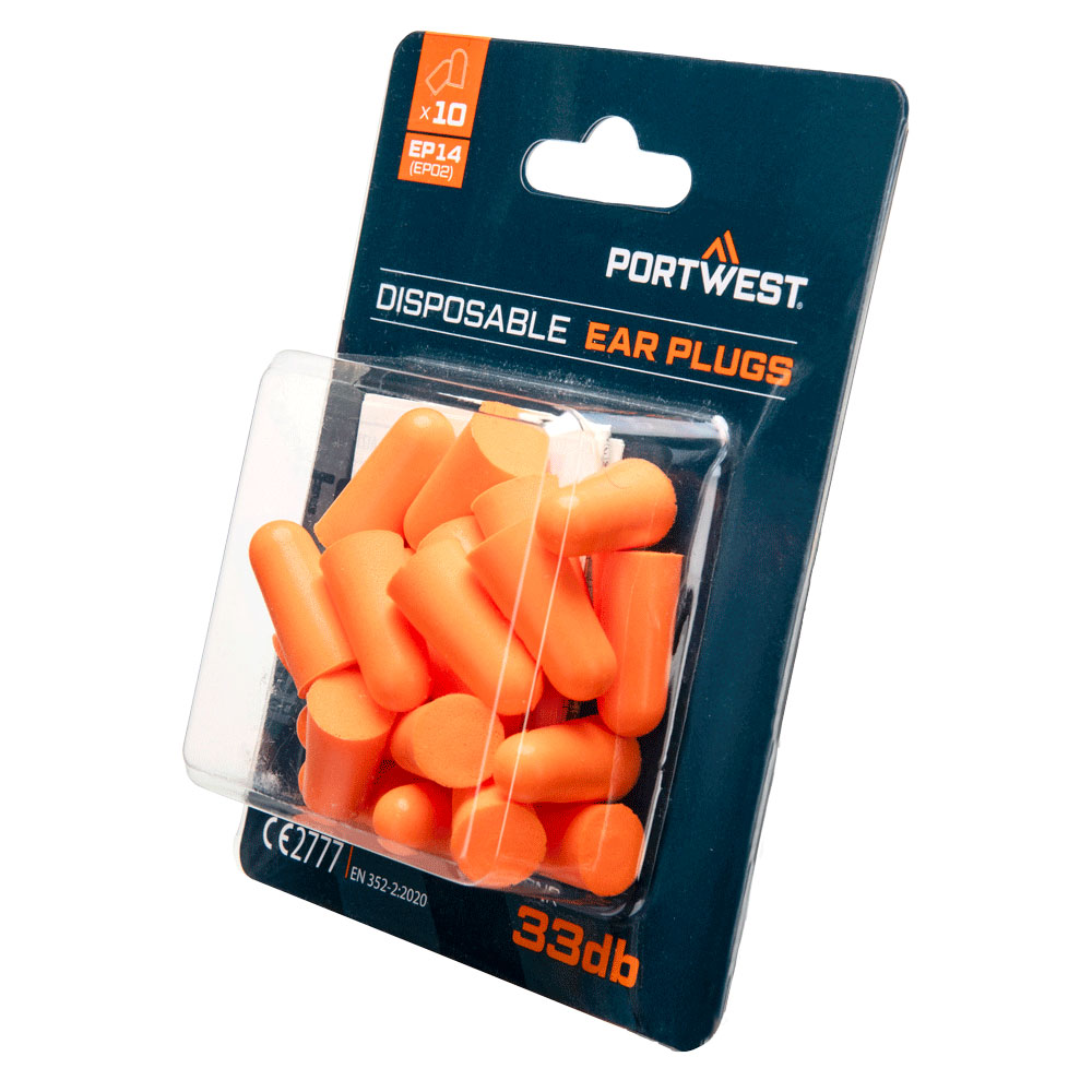 EP14 PU Foam Ear Plugs Pack of 10 Pairs